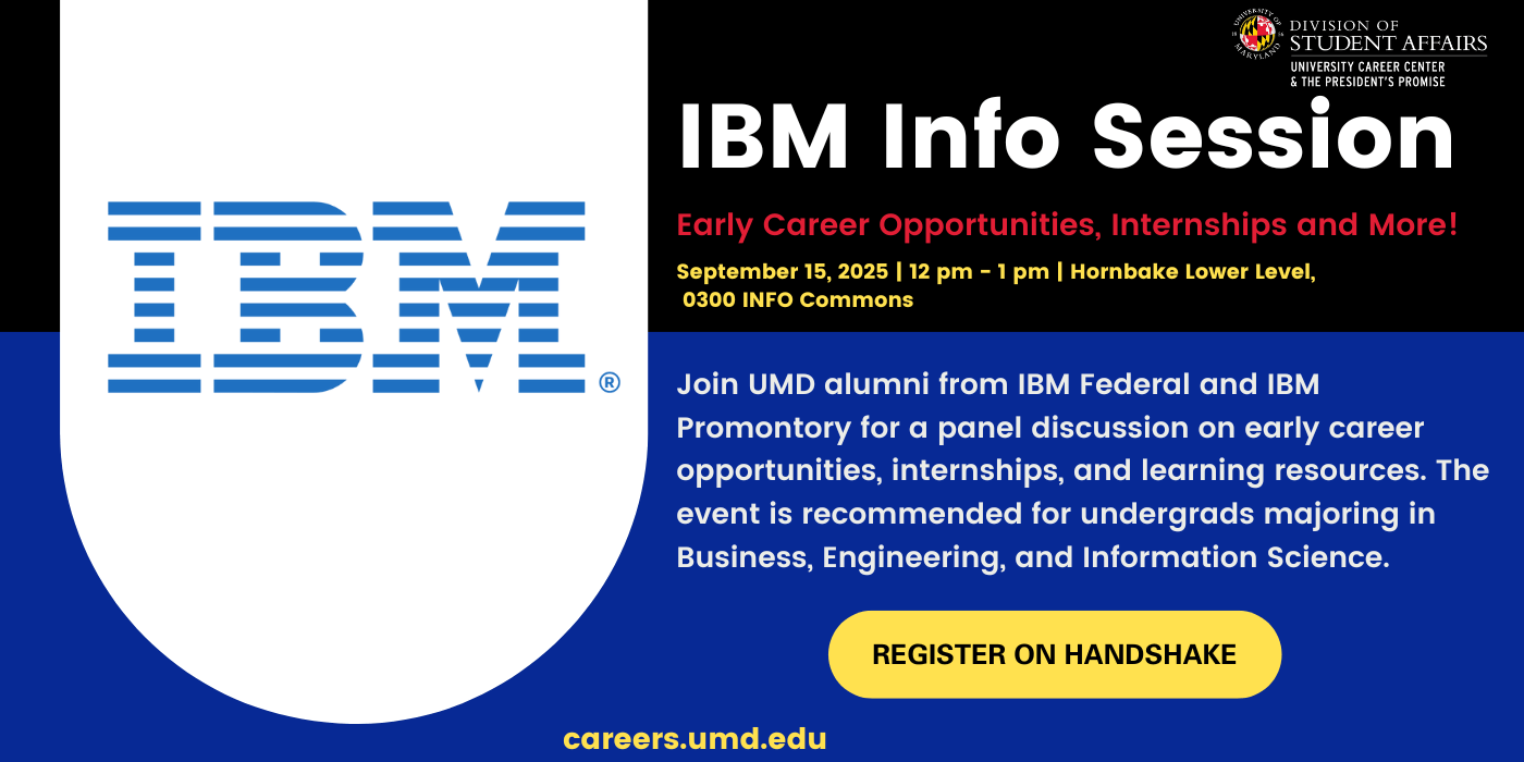 BM @UMD Information Session - Early Career Opportunities, Internships & More! | University ...